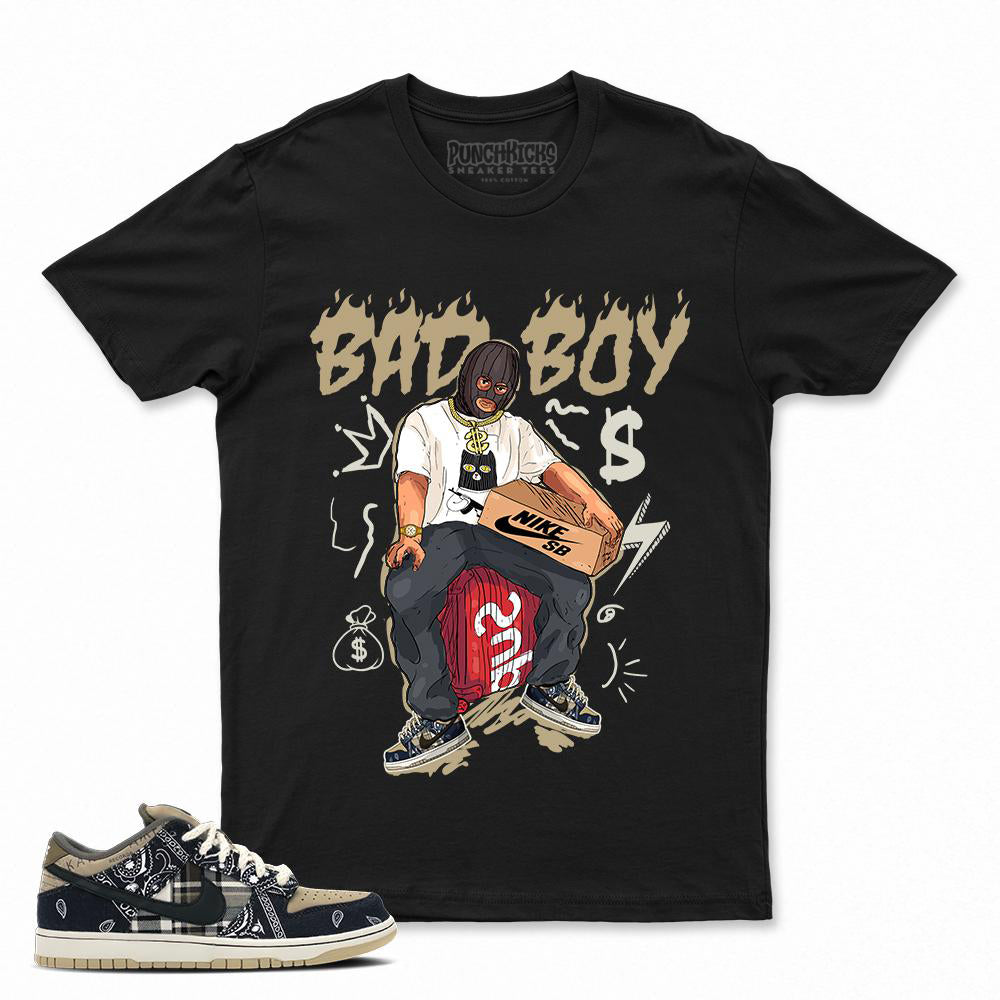 Bad Boy Black T-Shirt Match Nike SB Dunk Low Travis Scott – PunchKicks