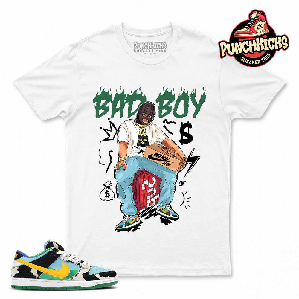 Bad Boy White T-Shirt Match Nike SB Dunk Chunky Dunky – PunchKicks