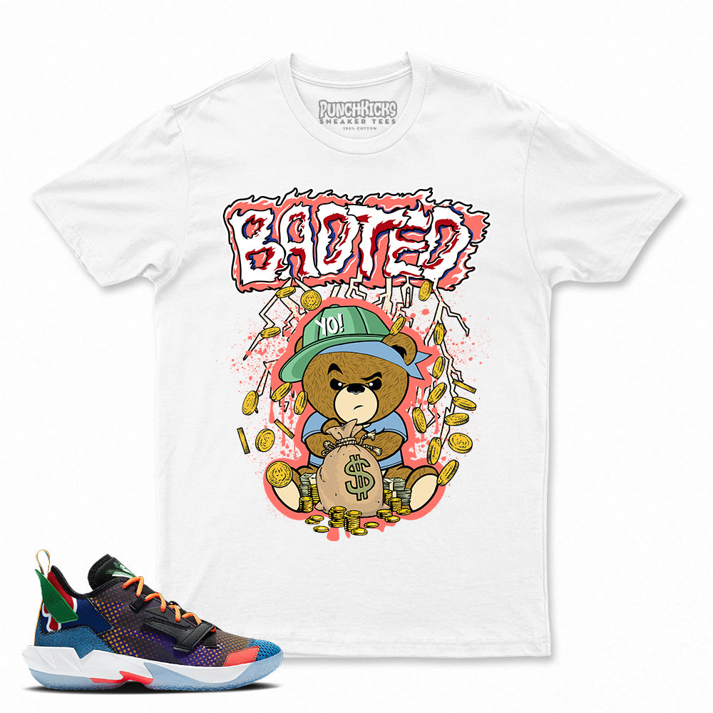 Bad Teddy White T-Shirt Match Jordan Why Not Zer04 Upbringing – PunchKicks