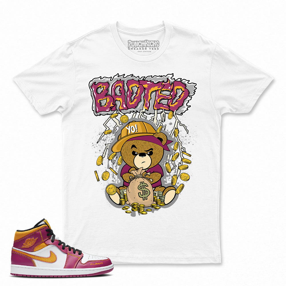 Bad Teddy White T-Shirt Match Jordan 1 Mid Day Of The Dead – PunchKicks