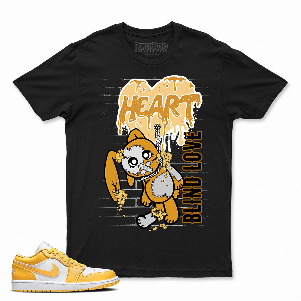 Blind Love Black T-Shirt Match Jordan 1 Low Pollen – PunchKicks