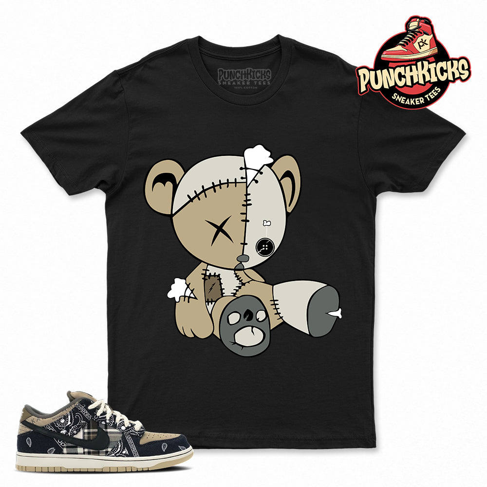 Teddy Bear Black T-Shirt Match Nike SB Dunk Low Travis Scott – PunchKicks