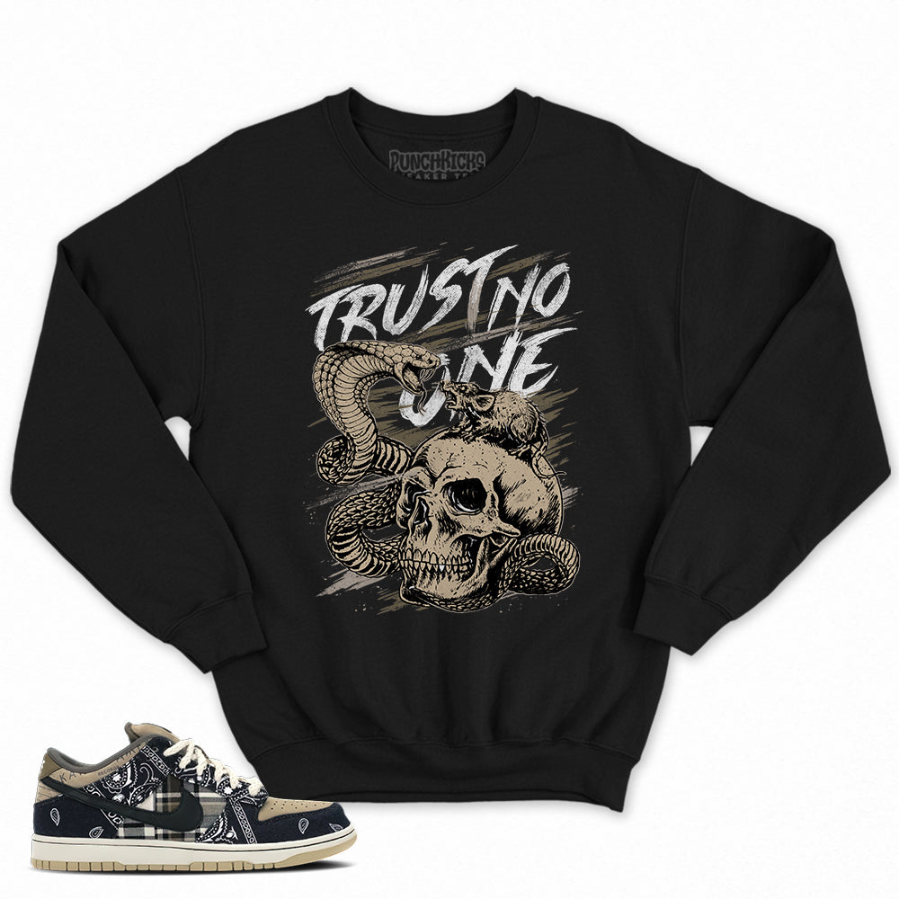 Trust No One Black Sweatshirt Match Nike SB Dunk Low Travis Scott ...